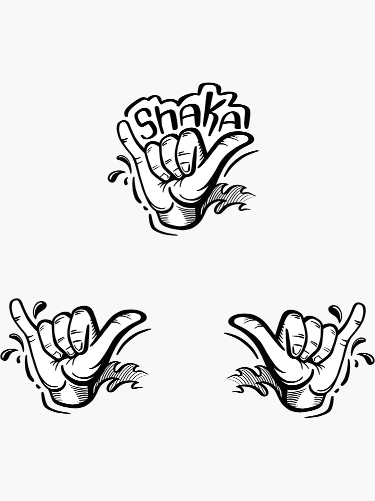 "Tiny Little Shaka Hand Sticker Pack " Sticker by LeeJRobertson | Redbubble