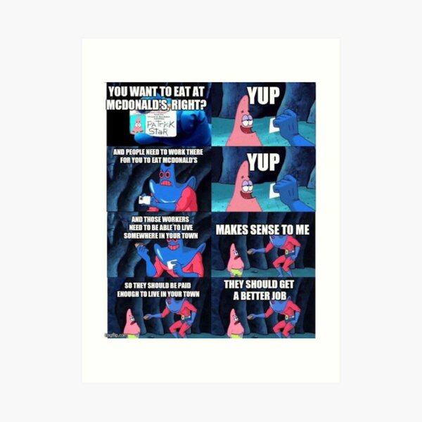 "Patrick Star Man Ray meme capitalism" Art Print by Smexmuffins | Redbubble