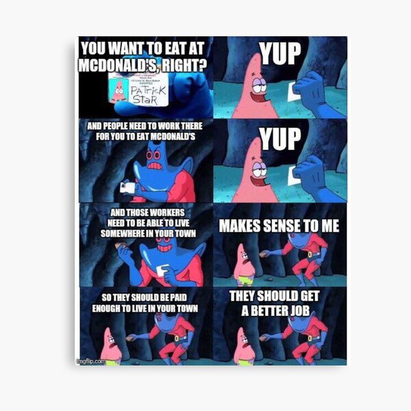 "Patrick Star Man Ray meme capitalism" Canvas Print by Smexmuffins ...