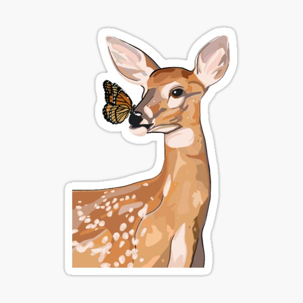"Butterfly & Fawn sticker" Sticker for Sale by councilmist | Redbubble