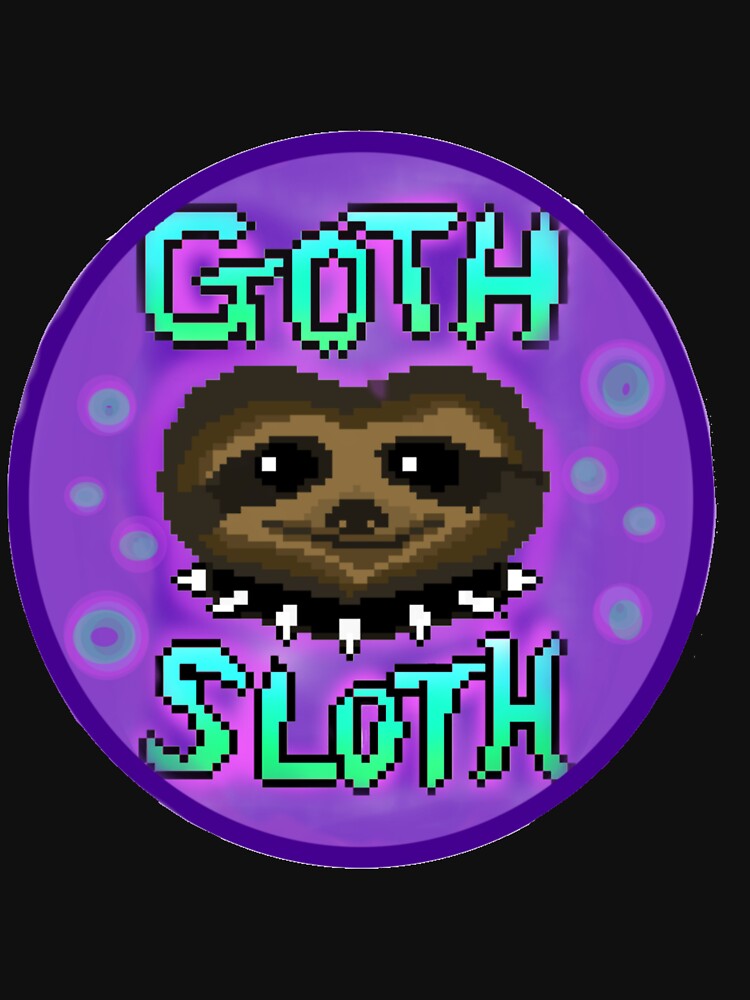"GOTH SLOTH " T-shirt for Sale by pixl8ed | Redbubble | sloth t-shirts ...