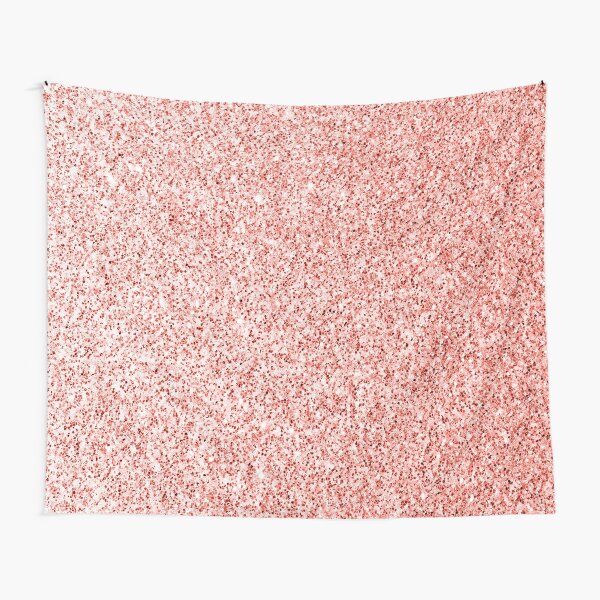 Living Coral Light Faux Glitter Sparkles Tapestry For Sale By