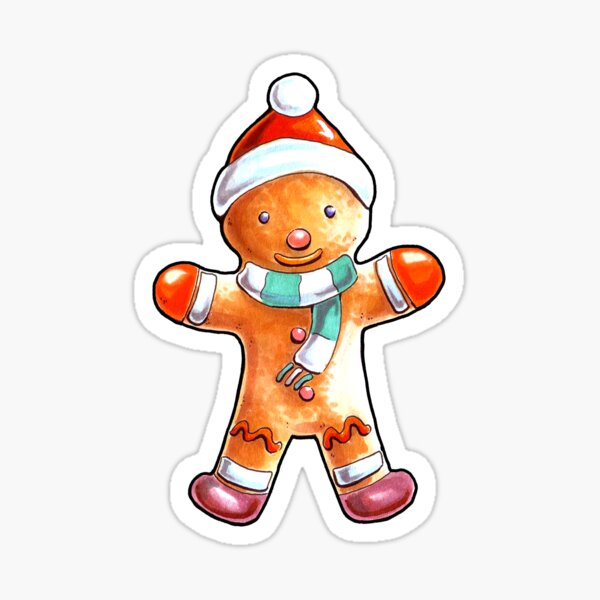 "Gingerbread Buddy" Sticker for Sale by teapotsandhats | Redbubble