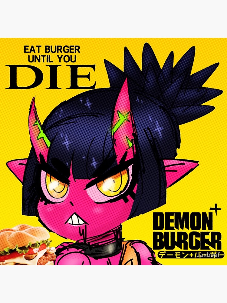 Demon Burger Sticker By Jaxbeef Redbubble
