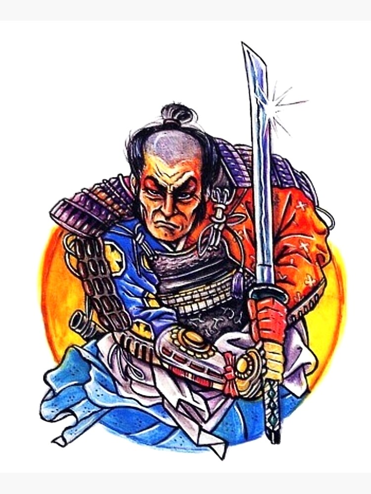 Lámina artística «Dibujos animados tatuaje símbolo japonés samurai» de ...