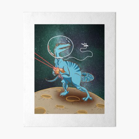 "Space Raptor and his cat " Art Board Print for Sale by happyfox ...