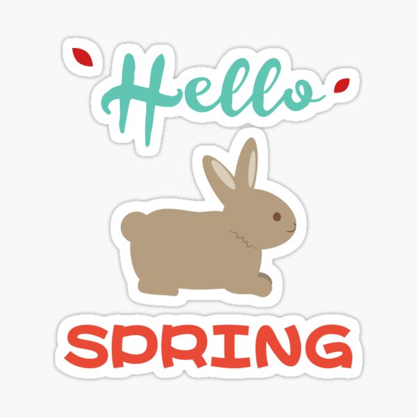 "Hello Spring Rabbit" Sticker by Mangochichi | Redbubble
