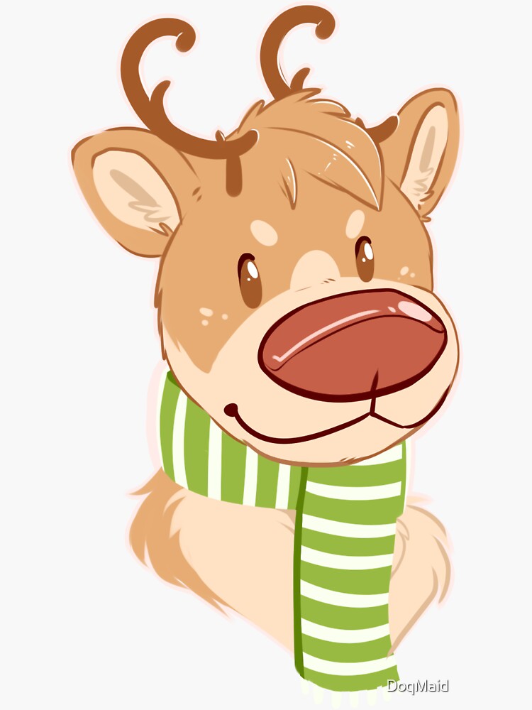 "Reindeer Sticker" Sticker for Sale by DoqMaid | Redbubble