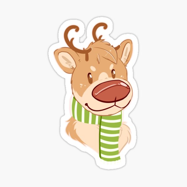 "Reindeer Sticker" Sticker for Sale by DoqMaid | Redbubble