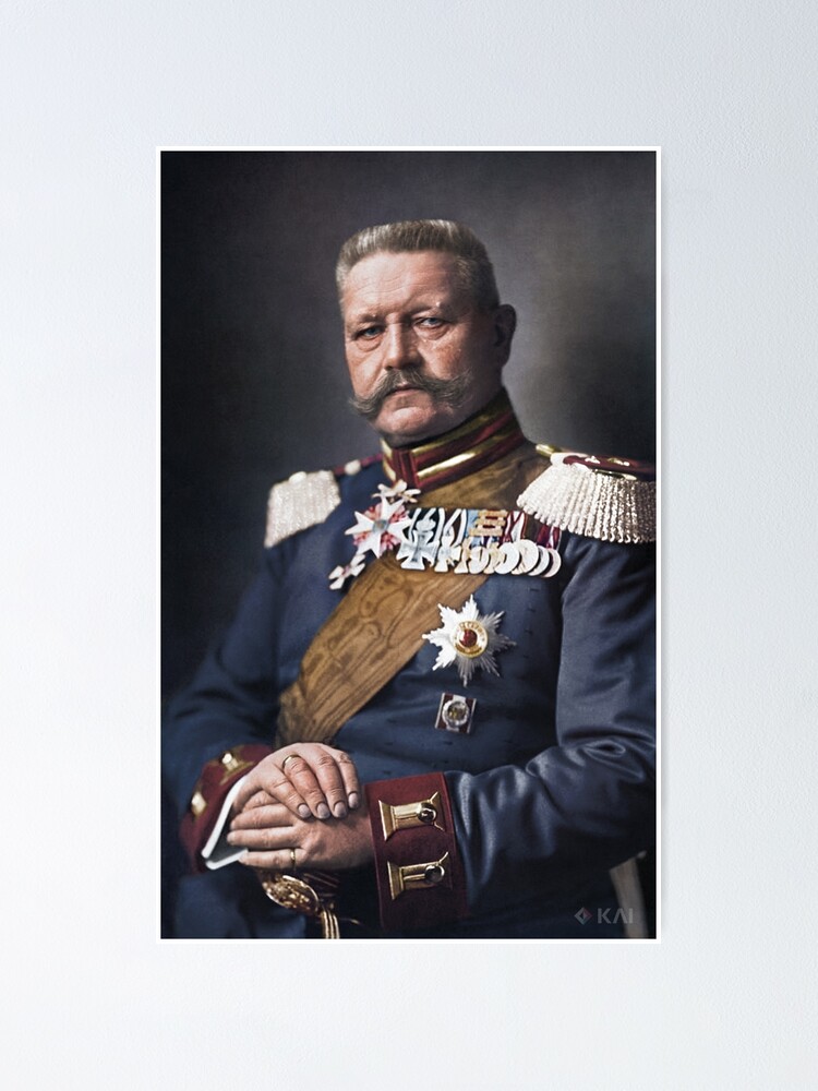"Paul von Hindenburg, 1914 colorized" Poster for Sale by KAI-Studio ...