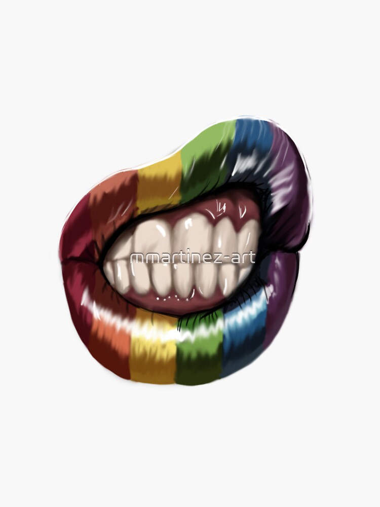 "Rainbow Lips" Sticker by mmartinez-art | Redbubble