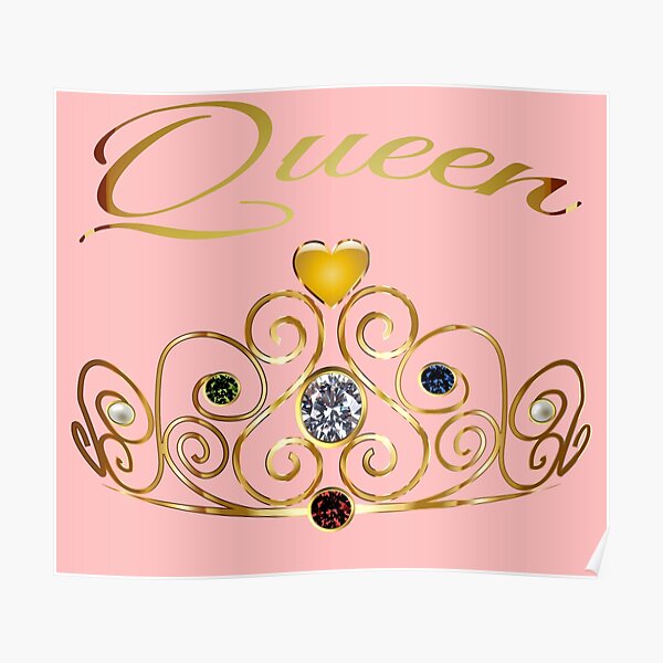 "Drawing Queen Gold Crown Tiara Gems Pearl Princess" Poster for Sale by ...