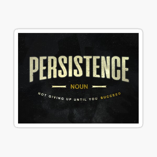 "Persistence Noun Not Giving Up Until You Succeed" Sticker for Sale by ...