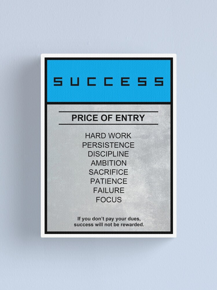 "Monopoly Success Price Of Entry" Canvas Print for Sale by ...