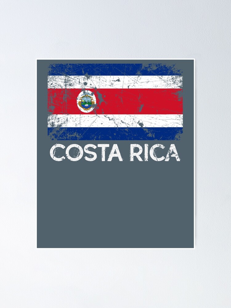 "Costa Rican Flag Design | Vintage Made In Costa Rica Gift" Poster by ...