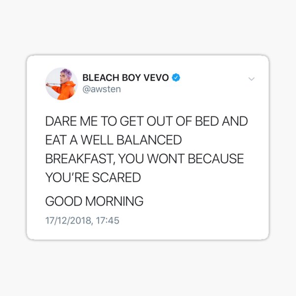 "awsten knight tweet" Sticker for Sale by MollieAlexx | Redbubble