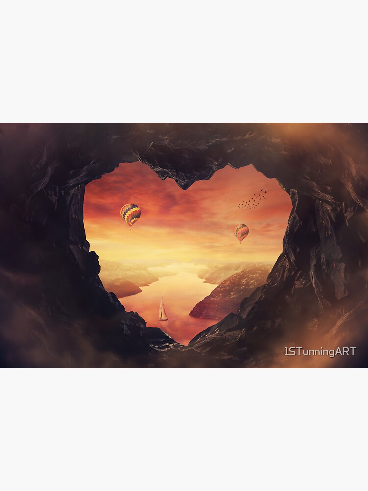 "heart cave" Sticker by 1STunningART | Redbubble