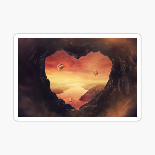 "heart cave" Sticker by 1STunningART | Redbubble