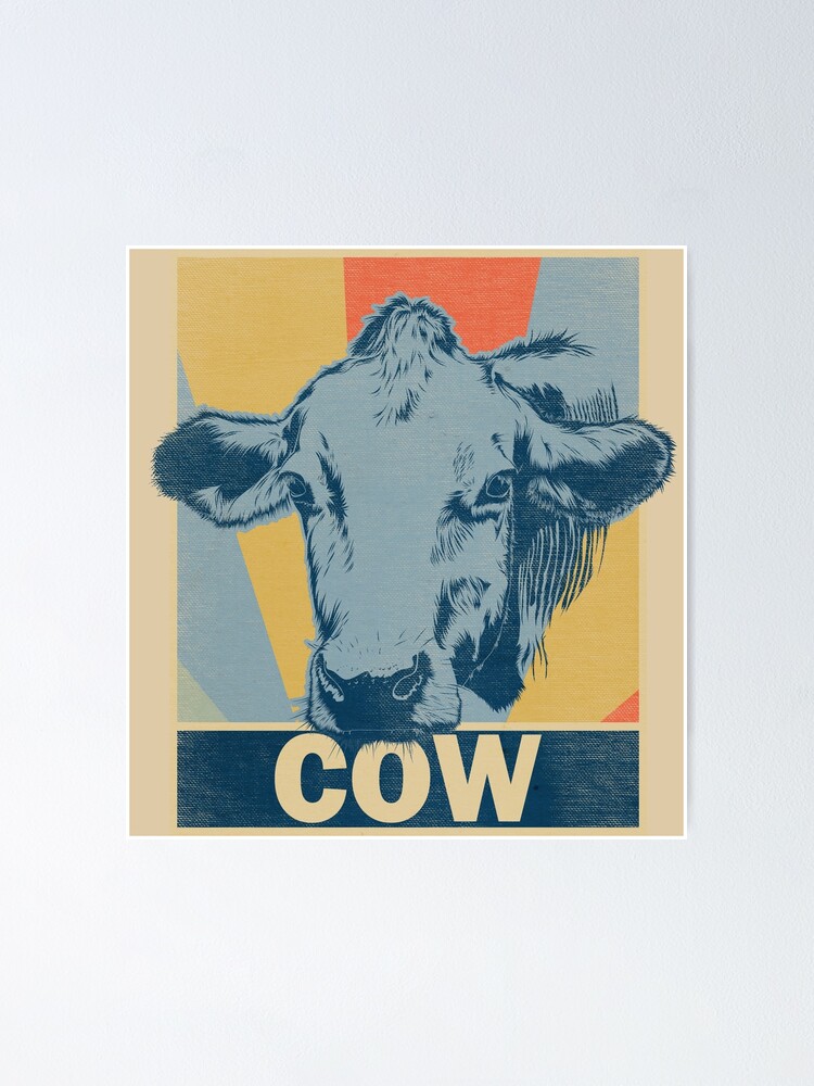 "Retro Vintage Cow" Poster for Sale by Ventein | Redbubble