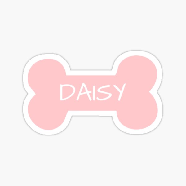 "Daisy - Dog Name Tag Pink" Sticker for Sale by maddie618 | Redbubble