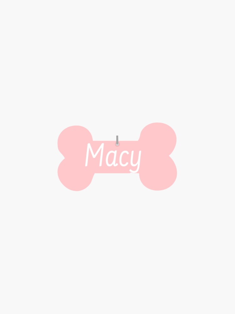 "Macy - Dog Name Tag Pink" Sticker by maddie618 | Redbubble