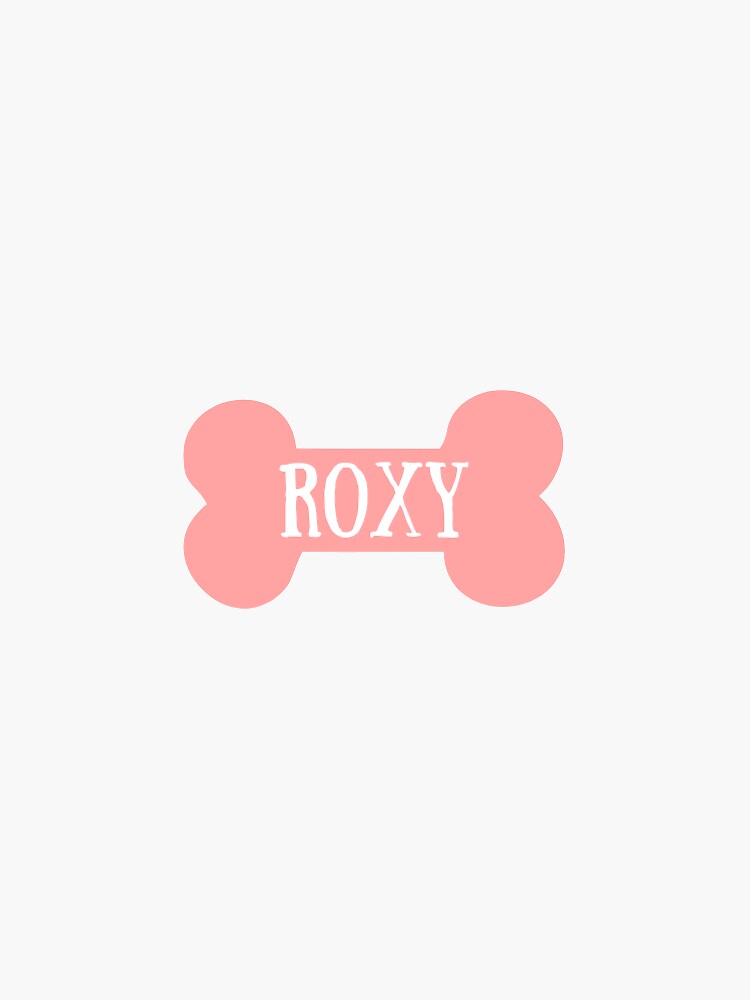 "Roxy - Dog Name Tag Pink" Sticker for Sale by maddie618 | Redbubble