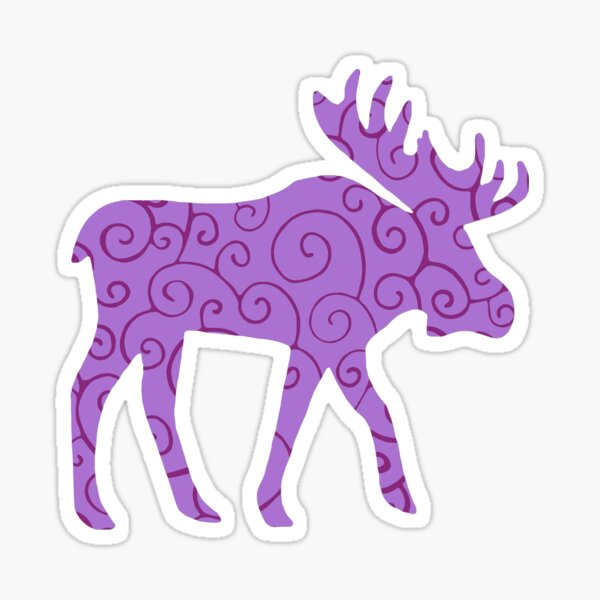 "Purple Moose with Swirls" Sticker by Ansley-Cooper | Redbubble