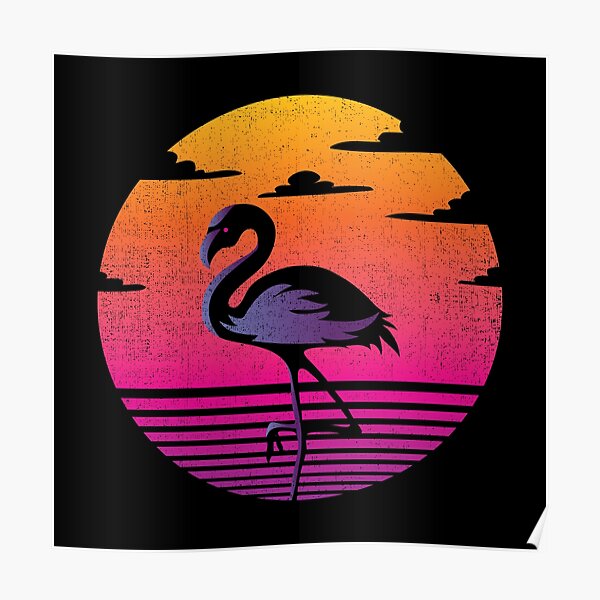 "Vaporwave Pastel Goth Sunset Flamingo" Poster for Sale by Leopardman25 ...