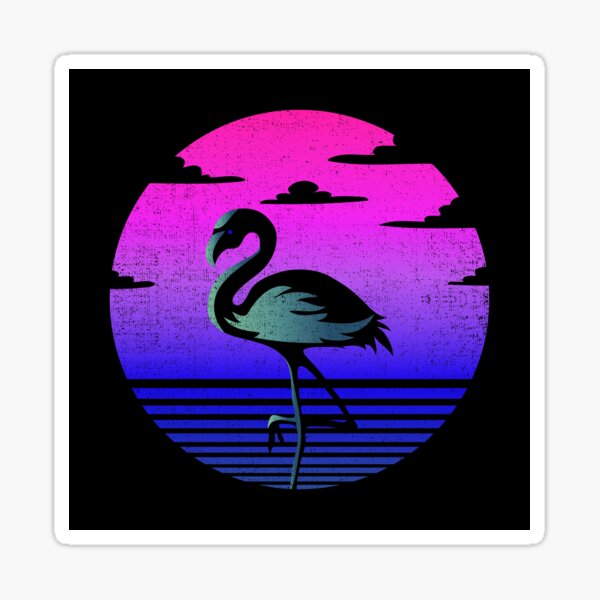 "Vaporwave Pastel Goth Flamingo Sunset" Sticker for Sale by ...