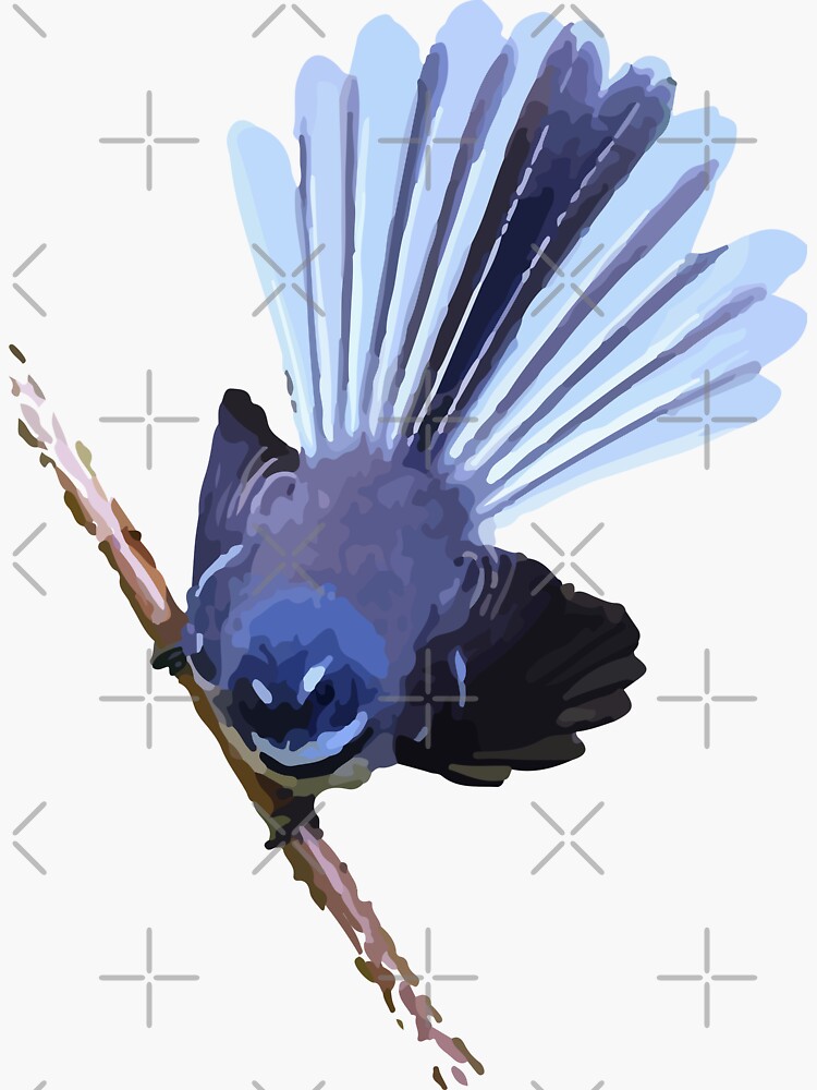 "New Zealand Fantail" Sticker for Sale by BeThreeDesigns | Redbubble