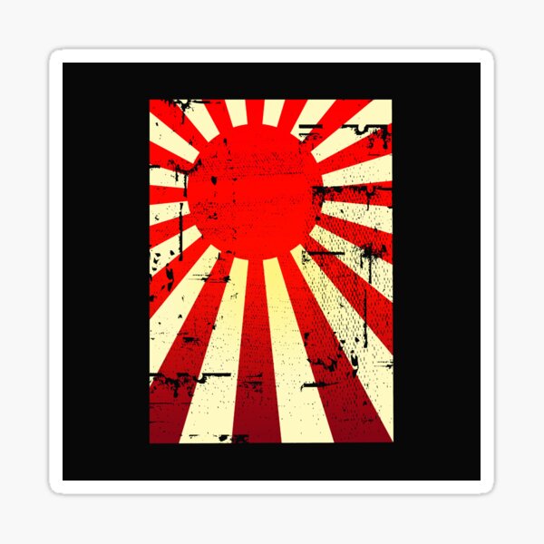 "Japan Rising Sun Flag Red" Sticker for Sale by Leopardman25 | Redbubble