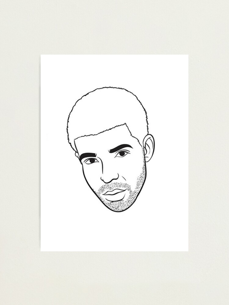 "Drizzy Drake art drawing black and white" Photographic Print for Sale ...