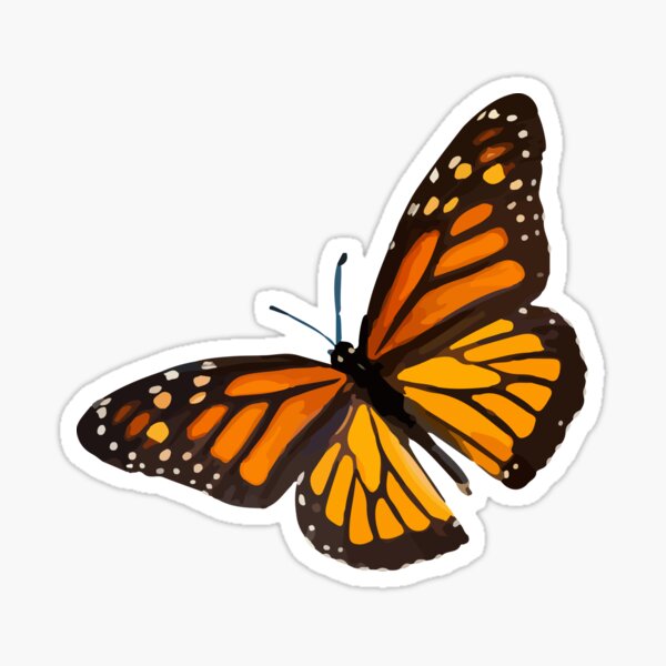 "Monarch Butterfly - Burnt Orange" Sticker by BeThreeDesigns | Redbubble
