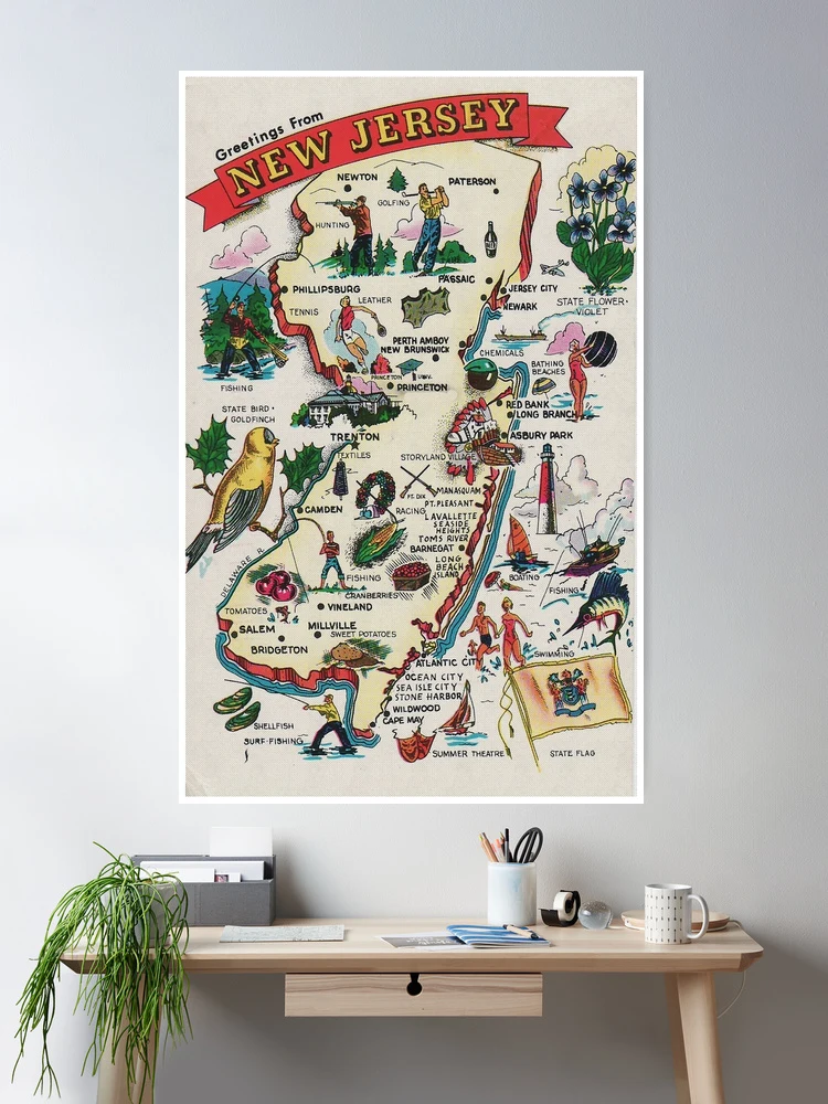 Greetings From New Jersey Poster New Jersey Poster – AudityDraws