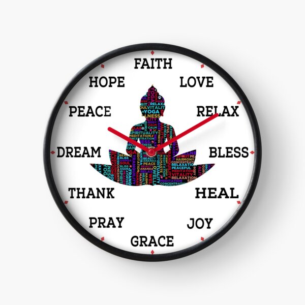 "Mindfulness Clock" Clock for Sale by expressimpress | Redbubble