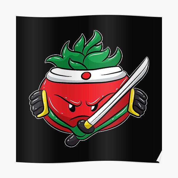 "Vegetarian Kids Fun Samurai Tomato" Poster for Sale by Leopardman25 ...