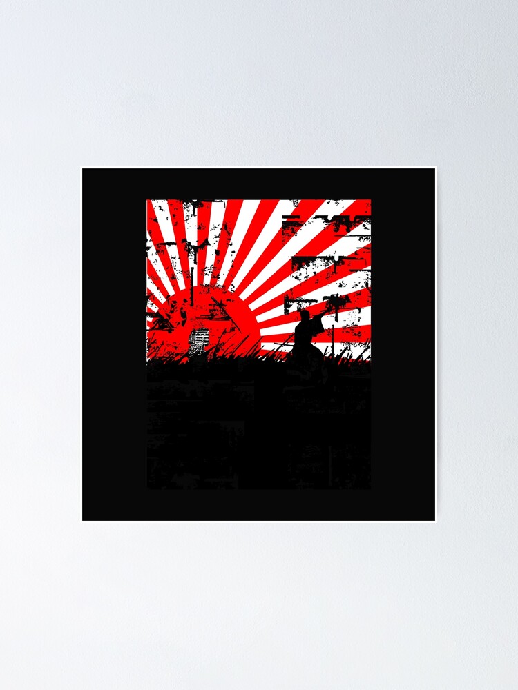 "Samurai Rising Sun Flag" Poster for Sale by Leopardman25 | Redbubble