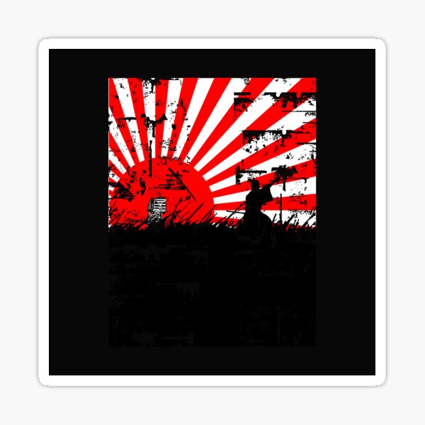 "Samurai Rising Sun Flag" Sticker for Sale by Leopardman25 | Redbubble