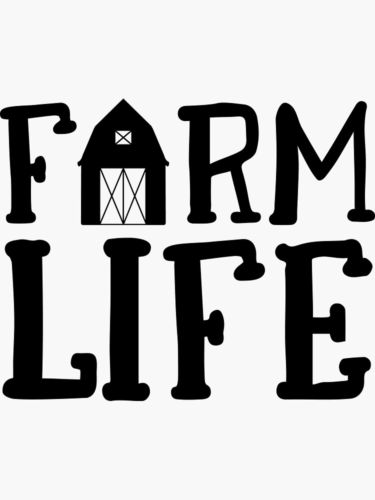 "Funny Farm Life Farmer Country Ranch Horse CowWestern Barn " Sticker ...