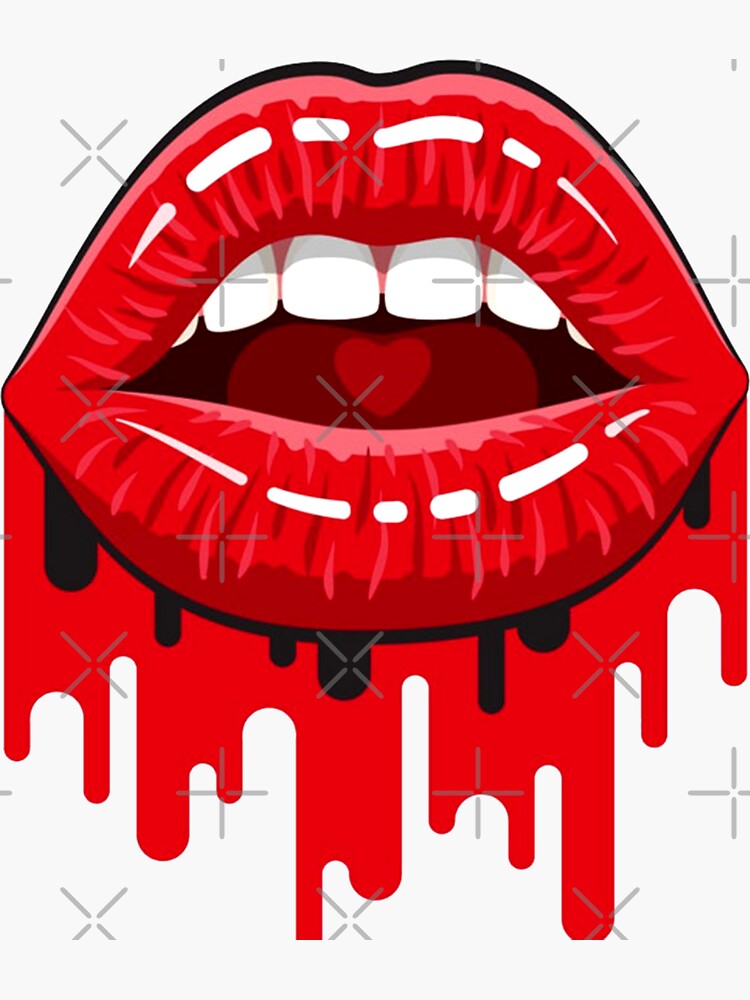 "Melted Lips" Sticker by Costadino | Redbubble