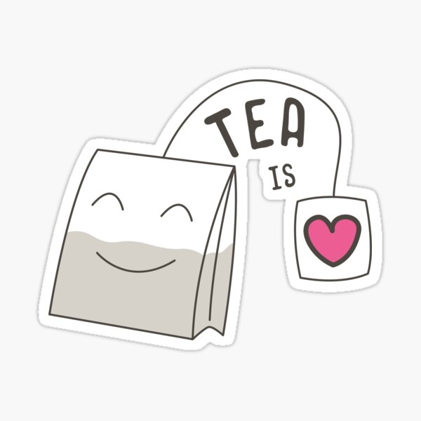 "Kawaii tea bag" Sticker by Franja2 | Redbubble