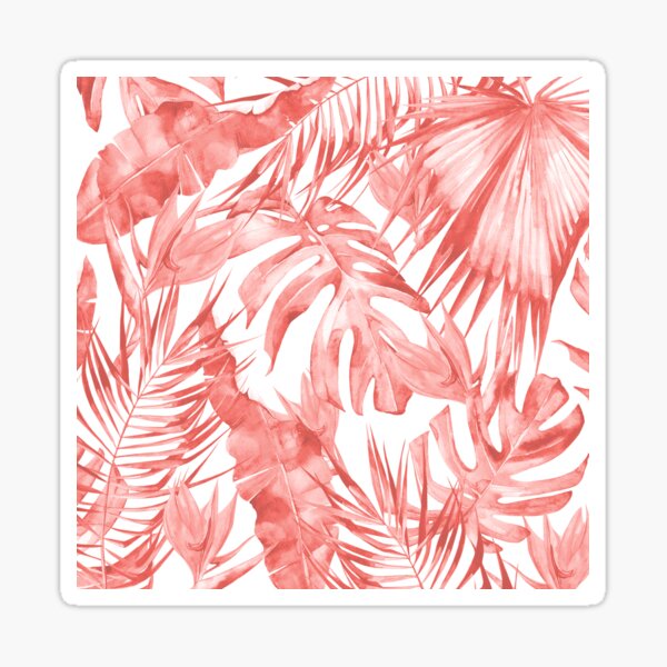 "LIVING CORAL TROPICAL GARDEN" Sticker by magicdreams | Redbubble