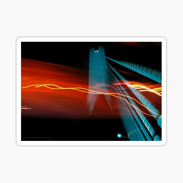 "Boyne Cable Bridge Light Paint" Sticker for Sale by dermiedee | Redbubble