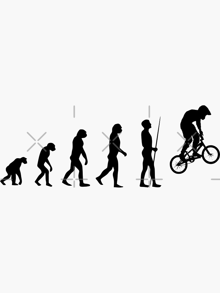 "BMX evolution" Sticker for Sale by lowpressures | Redbubble