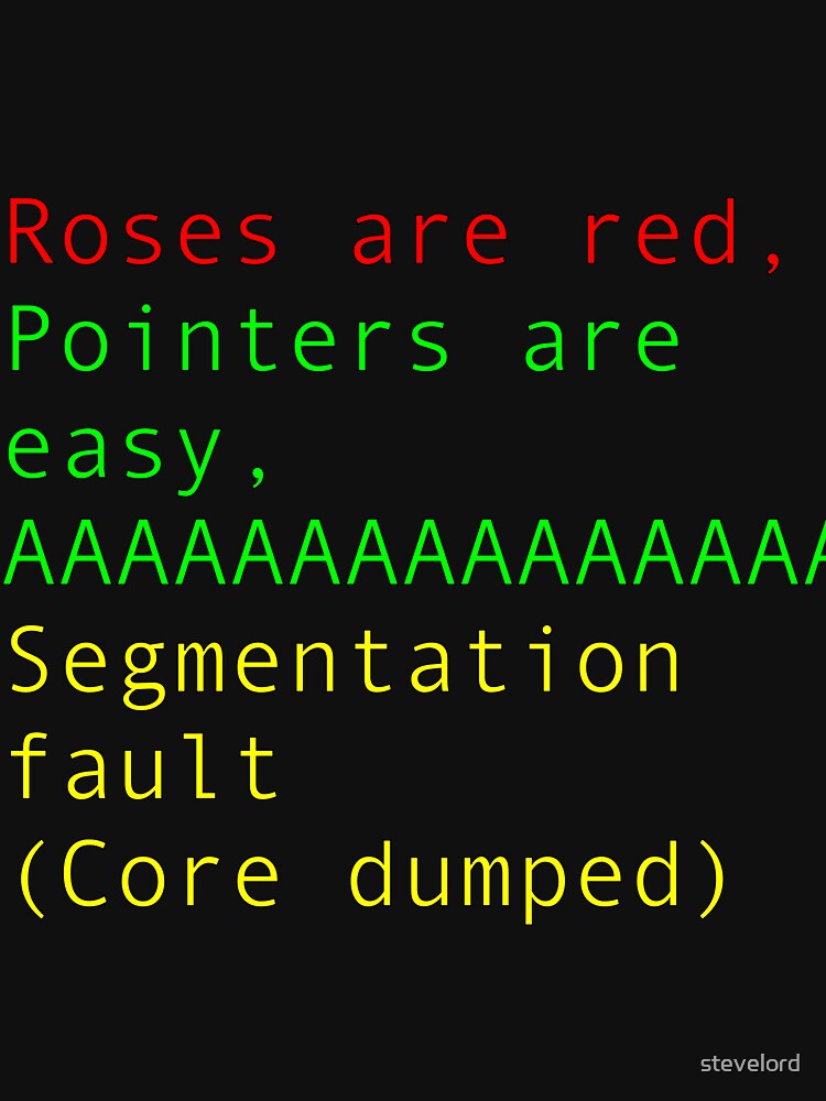 "Segmentation Fault" T-shirt for Sale by stevelord | Redbubble ...