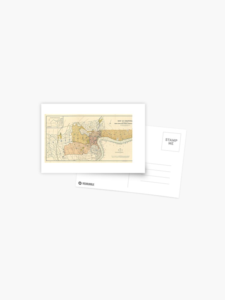 "Map of Shanghai, China (1918)" Postcard for Sale by allhistory | Redbubble