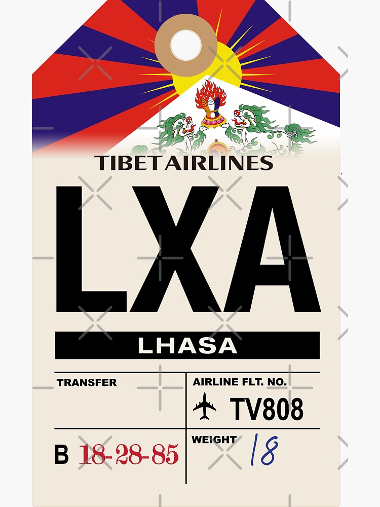 "Lhasa (LXA) Tibet Airline Luggage Tag" Sticker for Sale by ...