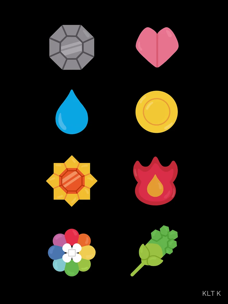 Pokemon Kanto Badges Vector