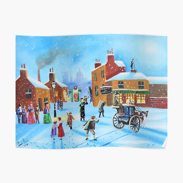 "Christmas Carol Scrooge and Tiny Tim" Poster by gordonbruce | Redbubble