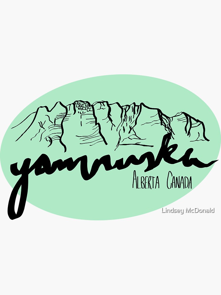 "Yamnuska Sketch" Sticker for Sale by unclelindsey | Redbubble